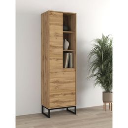 OTTO home Vitrine &raquo;Loft, H&ouml;he 180 cm, moderne grifflose Standvitrine mit 2 T&uuml;ren&laquo; Hochschrank mit viel Stauraum, verstellbaren Einlegeb&ouml;den, Regal 