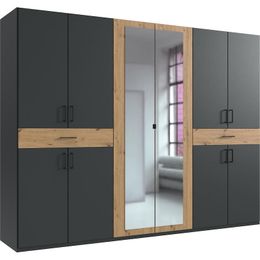 wimex Dreht&uuml;renschrank &raquo;Tibet&laquo; mit Schubk&auml;sten auf bequemer Zugriffsh&ouml;he grau Holzwerkstoff B/H/T: 270cm x 208cm x 58cm, Schubladen: 2 Stk. T&uuml;ren: 10 Stk.