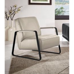 W.Schillig Cocktailsessel &raquo;quadroo Loungesessel,&laquo; mit bezogenen Armlehnen, Gestell in Schwarz pulverbeschichtet grau Velourgewebe V41 (100% Polyester)