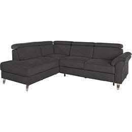 Sit & More sit&more Ecksofa &raquo;Arngast L-Form&laquo; inklusive Kopfteilverstellung und Federkern grau B/H/T: 245cm x 84cm x 194cm, Luxus-Microfaser ALTARA NUBUCK , 