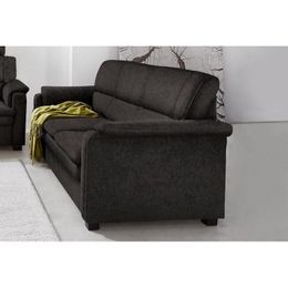 Sit & More sit&more 3-Sitzer &raquo;Pisa&laquo; mit Federkern schwarz Flachgewebe (100% Polyester) / Struktur (100% Polyester);Luxus-Microfaser ALTARA NUBUCK (100% Polyester