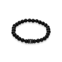 s.Oliver Herren s.Oliver Armband &raquo;Beads&laquo; mit Achat, Sodalith oder Jaspis schwarz 17cm, Materialmix