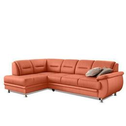 Sit & More sit&more Ecksofa &raquo;Mailand L-Form, B: 250 cm&laquo; optional Schlaffunktion,Ottomane,inkl 5 Jahre Herstellergarantie orange Luxus-Kunstleder;Kunstleder 