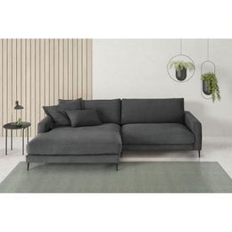 Home Affaire Ecksofa &raquo;Downtown, B/T/H: 272/190/84 cm L-Form&laquo; weicher Sitzkomfort auch in Cord und Boucl&eacute;, incl. Zierkissen grau 95% Polyester, 5% 