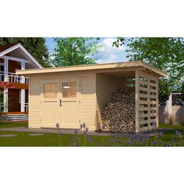 Weka Gartenhaus &raquo;179A Gr.2&laquo; beige Massivholz Fu&szlig;boden im Gartenhaus, R&uuml;ckwand Seitenwand, ohne Dacheindeckung