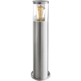 Heitronic Sockelleuchte &raquo;Naxos&laquo; E27 Standleuchte, Au&szlig;enlampe, Pollerleuchte, aus Edelstahl silber 1, &Oslash; 13cm H: 49cm