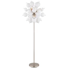 Globo LIGHTING Stehlampe &raquo;UDO&laquo; E14 1 Stk. Stehleuchte, mehrere Glaskugeln, Design Leuchte, Glas opal silber 1 Stk.