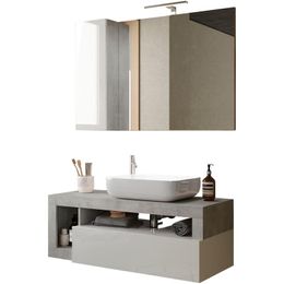 Welltime Badm&ouml;bel-Set &raquo;Hamburg, Badezimmerset 2tlg. Breite 110 cm, Badm&ouml;bel, Waschtisch inkl.&laquo; Spar-Set, 2 Stk. tlg. wei&szlig; B/H/T: 110cmcm x 190cmcm x 