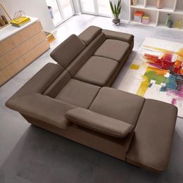 Sit & More sit&more Ecksofa &raquo;Alcatraz L-Form&laquo; wahlweise mit Schlaffunktion braun Struktur fein (97% Polyester, 3% Polyamid);Luxus-Microfaser ALTARA NUBUCK (95% 