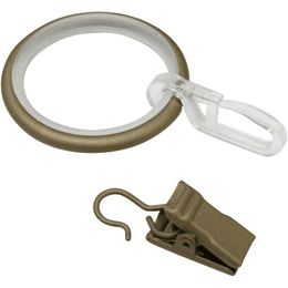 Gardinia Gardinenring &raquo;Kira mit Gleiteinlage&laquo; Serie Gardinenstange Kira braun Metall B/H/L: 1,9cm, 10 Stk.
