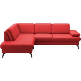 Sit & More sit&more Ecksofa &raquo;Morris L-Form, inkl. Sitztiefenverstellung&laquo; wahlweise mit Armteilverstellung, Schlaffunktion & Bettkasten rot B/H/T: 262cm x 82cm x 