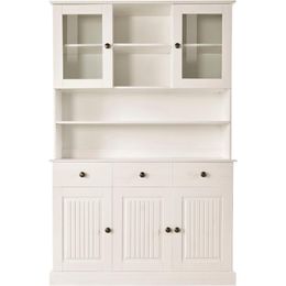OTTO home Buffet &raquo;Liotta&laquo; mit 2 Schubkasten u. 6 verstellbare Einlegeb&ouml;den, massives Kiefernholz wei&szlig; Massivholz B/H/T: 118cm x 180cm x 34cm, 
