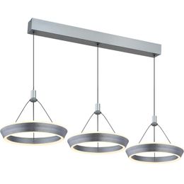 Globo LIGHTING LED Pendelleuchte &raquo;FERRA&laquo; LED-Modul Warmwei&szlig; H&auml;ngelampe/H&auml;ngeleuchte/Wohnzimmer/Esstisch/elegant grau Einheitsgr&ouml;&szlig;e