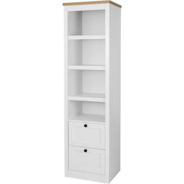 OTTO home Vitrine &raquo;Rigny&laquo; aus MDF, mit Holz-Zierleiste, schwarzem Metallgriff Holzwerkstoff wei&szlig;, B/H/T: 49cm x 180cm x 39cm