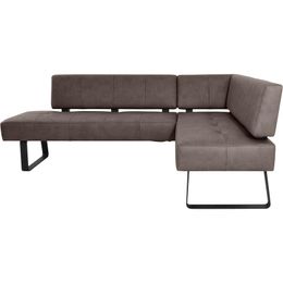 K+w Komfort & Wohnen K+W Komfort & Wohnen Eckbank &raquo;Spider II&laquo; Sitzsteppung, bequem durch Sandwichbauweise, 2 Stellma&szlig;e braun B/H/T: 195cm x 88cm x 165cm, Microfaser 1, 