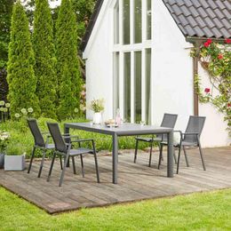 siena GARDEN Garten-Essgruppe &raquo;Reno&laquo; 5 Stk. tlg. grau Aluminium Einheitsgr&ouml;&szlig;e