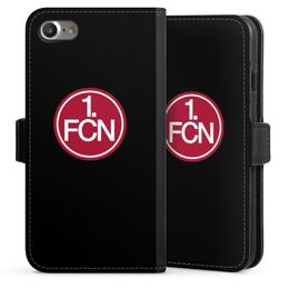 DeinDesign iPhone SE (2020) Handy Klapph&uuml;lle Handyh&uuml;lle aus Kunst Leder schwarz Flip Case Official Licensed Product 1. Fc N&uuml;rnberg 1. Fcn Sideflip mit Lasche