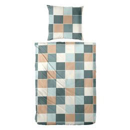 Primera Bettw&auml;sche &raquo;Feinbiber-Bettw&auml;sche Tile&laquo; 2 Stk. mit klasschischem Kachelmuster Feinbiber, Obermaterial: 100% Baumwolle B/L: 135cm x 200cm, 1 Stk., 1 Stk