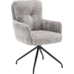 Home Affaire Esszimmerstuhl &raquo;Valldemossa&laquo; (Set) 2 Stk.pflegeleichter Boucle Bezug, mit schwarzen Metallbeinen, Breite 60 cm grau B/H/T: 60cm x 92cm x 