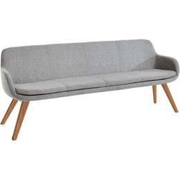 Musterring Essbank &raquo;Tavia&laquo; Stativgestell Wildeiche massiv ge&ouml;lt, Breite 180, 200 oder 220 cm silber 100% PES B/H/T: 220cm x 87cm x 66cm, Flachgewebe