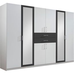 wimex Kleiderschrank &raquo;Diver Dreht&uuml;renschrank mit Spiegel, in der Breite 270cm&laquo; Bestseller Schlafzimmerschrank wahlweise 3 Innenausstattungen wei&szlig; B/H/T: 