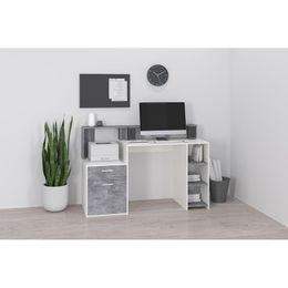FMD Regal-Schreibtisch &raquo;Bolton&laquo; Schreibtisch mit Stauraum und Ablage, offene F&auml;cher, 138,5 cm breit wei&szlig; B/H/T: 138,5cm x 92cm x 53,5cm