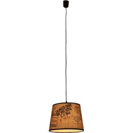 N&auml;ve n&auml;ve Pendelleuchte &raquo;PRINT&laquo; E27 1 Stk. E27 max. 60W, Kunststoff/Textil, Farbe: braun + rot/schwarze Motive braun 1, &Oslash; 30cm, 1 Stk.