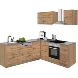 KOCHSTATION Winkelk&uuml;che &raquo;KS-Colmar&laquo; ohne E-Ger&auml;te, Stellbreite 210/210 cm braun B/H/T: 210cm x 210cm