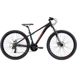Bikestar Mountainbike 21 Gang Shimano RD-TY300 Schaltwerk Kettenschaltung f&uuml;r Damen und Herren, Kettenschaltung rot 36cm, 27,5 Zoll (69,85cm) Mountainbike