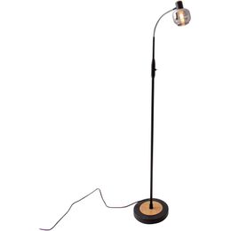 N&auml;ve n&auml;ve Stehlampe &raquo;Fumoso&laquo; E14 Glasschirm dunkel get&ouml;nt (rauchoptik) 1xE14 Kippschalter schwarz schwarz 1, &Oslash; 10cm H: 148cm