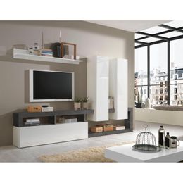 Home Affaire Wohnwand &raquo;Hamburg&laquo; Set, 4 Stk. tlg. grau Einheitsgr&ouml;&szlig;e
