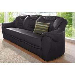 Sit & More sit&more 3-Sitzer &raquo;Bansin&laquo; inklusive Federkern schwarz Luxus-Microfaser ALTARA NUBUCK (100% Polyester);SOFTLUX -Kunstleder;NaturLEDER (echtes 