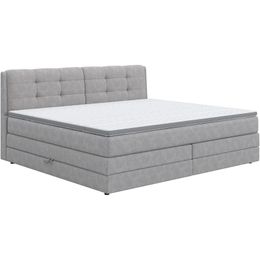 COTTA Boxspringbett &raquo;Fort II, in verschiedenen Breiten erh&auml;ltlich - auch als Familienbett!&laquo; inkl. Bettkasten und Topper grau 100% POLYESTER (PES) 