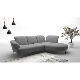 Sit & More sit&more Ecksofa &raquo;Dance, L-Form, inkl. Sitztiefenverstellung&laquo; inkl. Click&Seat, optional mit Kopfteilverstellung grau 95%Polyester 5%Polyamid B/H/T: 