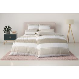 OTTO home Bettw&auml;sche &raquo;Yonne&laquo; 3 in frischen Farben, gestreifte Bettw&auml;sche, ab Gr. 135x200 cm beige Renforc&eacute;, Obermaterial: 100% Baumwolle B/L: 200cm x 