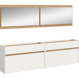 Home Affaire Garderoben-Set &raquo;EVRID, 4-teilig, Breite 220 cm, individuell h&auml;ngbar & erweiterbar&laquo; best. aus: 2x Kommode und 2x Spiegel, 4 Stk. tlg. 