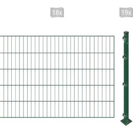 Arvotec Einstabmattenzaun &raquo;ESSENTIAL 100 zum Einbetonieren&laquo; Zaunh&ouml;he 100 cm, Zaunl&auml;nge 2 - 60 m gr&uuml;n Kunststoff, Stahl H/L: 100cm x 36m, Pfosten: 19 Stk.