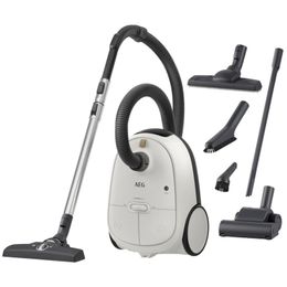 AEG Bodenstaubsauger &raquo;HYGIENIC 6000 (AB61H6SW)&laquo; 850 W mit Beutel hohe Saugleistung, inkl. Zusatzd&uuml;sen, 50 % Recyclingkunststoff wei&szlig; Einheitsgr&ouml;&szlig;e 