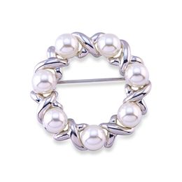 Firetti Damen Brosche &raquo;Schmuck Geschenk Ansteckschmuck Perlenbrosche&laquo; () mit Glasperle wei&szlig; Einheitsgr&ouml;&szlig;e