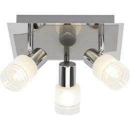 Brilliant Deckenstrahler &raquo;Lea&laquo; E14 1 Stk. Warmwei&szlig; LED Spotrondell 3flg eisen/chrom/wei&szlig; wei&szlig; 3, H: 14,5cm, 1 Stk.