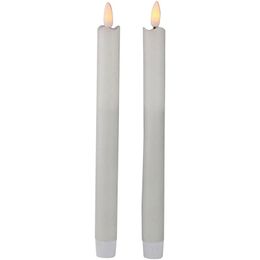 AM Design LED-Kerze &raquo;Stabkerze, H&ouml;he ca. 24,5 cm&laquo; LED Echtwachskerze, Weihnachtsdeko wei&szlig; Kunststoff, veredeltes Paraffin &Oslash;/H: 1cm x 24,5cm, 2 Stk.