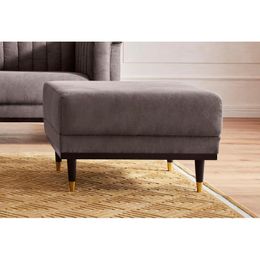 Home Affaire Hocker &raquo;Chamby&laquo; mit Holzrahmen unten braun Luxus-Microfaser Lederoptik (100% Polyester);Samtoptik (100% Polyester) B/H/T: 70cm x 46cm x 