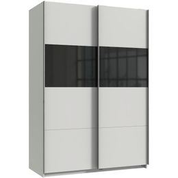 wimex Schwebet&uuml;renschrank &raquo;Bramfeld Kleiderschrank&laquo; mit Glaselementen und zus&auml;tzlichen Einlegeb&ouml;den schwarz B/H/T: 135cm x 198cm x 64cm, T&uuml;ren: 2 Stk.