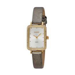 Regent Uhren Regent Damen Quarzuhr Armbanduhr, Damenuhr, Lederarmband, analog, Glassteine Einheitsgr&ouml;&szlig;e