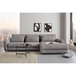 Home Affaire Ecksofa &raquo;Bloomfield, bequem und elegant, Breite 303cm, L-Form&laquo; mit Bettfunktion und Bettkasten, Unser Dauertiefpreis grau 92% Polyester 8