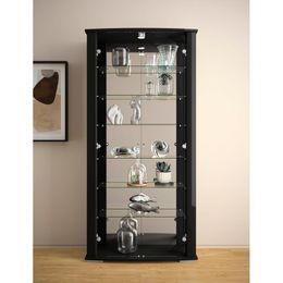 Fif M&ouml;bel fif m&ouml;bel Vitrine &raquo;STELLA&laquo; Standvitrine/Glasvitrine 2x Glast&uuml;r,perfekt f&uuml;r Sammler,Sammlervitrine schwarz Glas, Holzwerkstoff, Sicherheitsglas ESG 