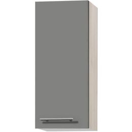 Optifit H&auml;ngeschrank &raquo;Bern&laquo; Breite 30 cm, 70 cm hoch, mit 1 T&uuml;r, mit Metallgriff grau akaziefarben, B/H/T: 30cm x 70,4cm x 34,9cm, T&uuml;ren: 1 Stk.