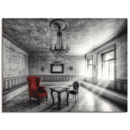 Artland Leinwandbild &raquo;Lost Place - Roter Sessel&laquo; Architektonische Elemente 1 Stk. tlg. auf Holzrahmen gespannt schwarz B/H/T: 80cm x 60cm, Leinwandbild 