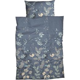 CASATEX Bettw&auml;sche &raquo;Elva&laquo; 2 Stk. elegante, feminine Bettw&auml;sche blau Satin, Obermaterial: 100% Baumwolle B/L: 135cm x 200cm, 1 Stk., 1 Stk., Satin, B/L