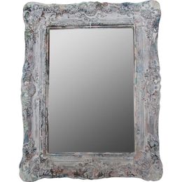MyFlair Wandspiegel &raquo;Monja&laquo; rechteckig, verzierter Rahmen aus Holz, Shabby Optik grau Holzwerkstoff B/H/T: 42cm x 54cm x 54cm, Antikoptik
